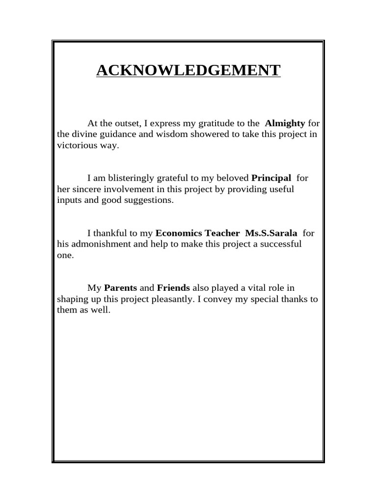 Acknowledgement 12th Economics | PDF | Career & Growth | Self-Improvement