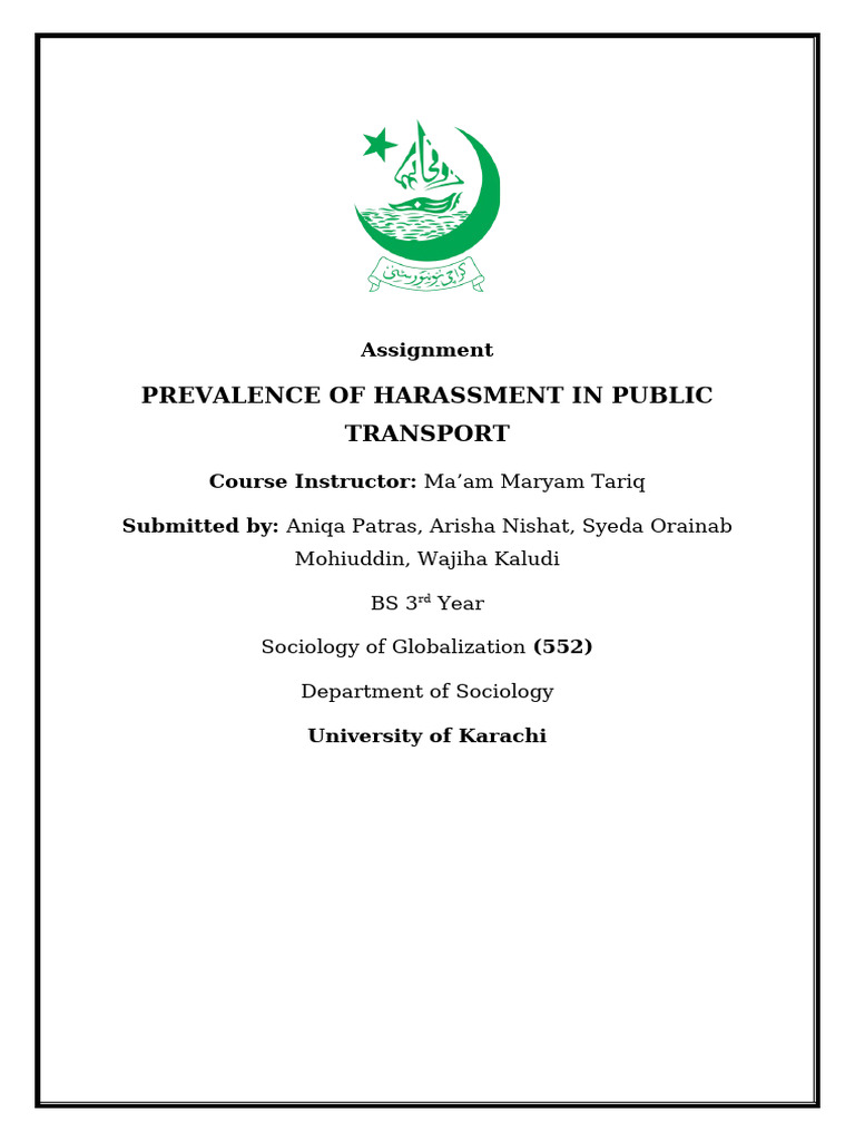 Sexual Harassment on Public Transport | PDF | Feminism | Gender Studies