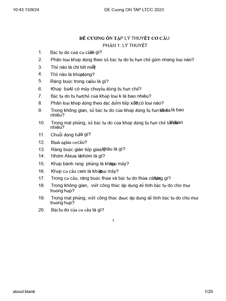De Cuong On Tap LTCC 2023 | PDF