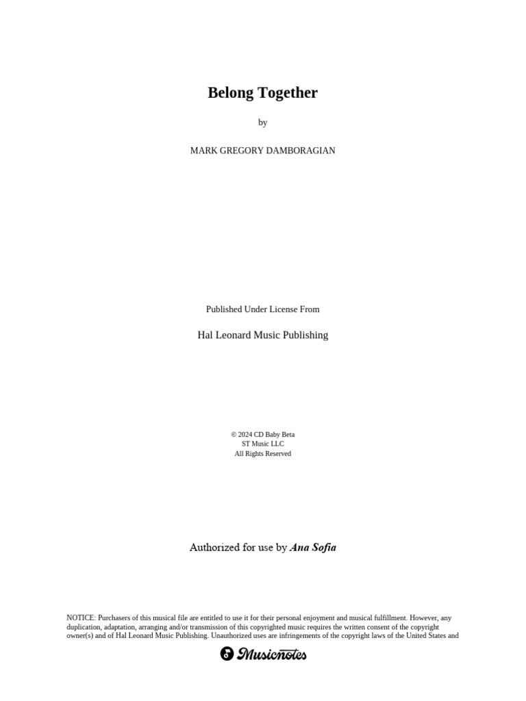 Belong Together | PDF