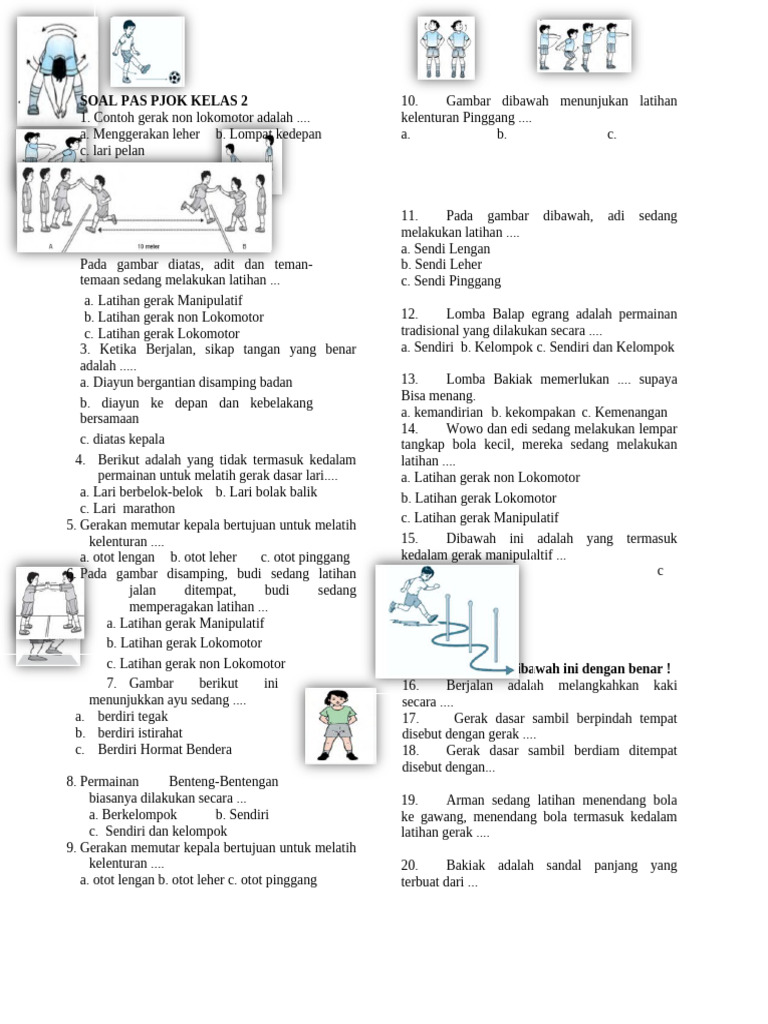 Soal PAS PJOK Kelas 2 Dan 3 | PDF