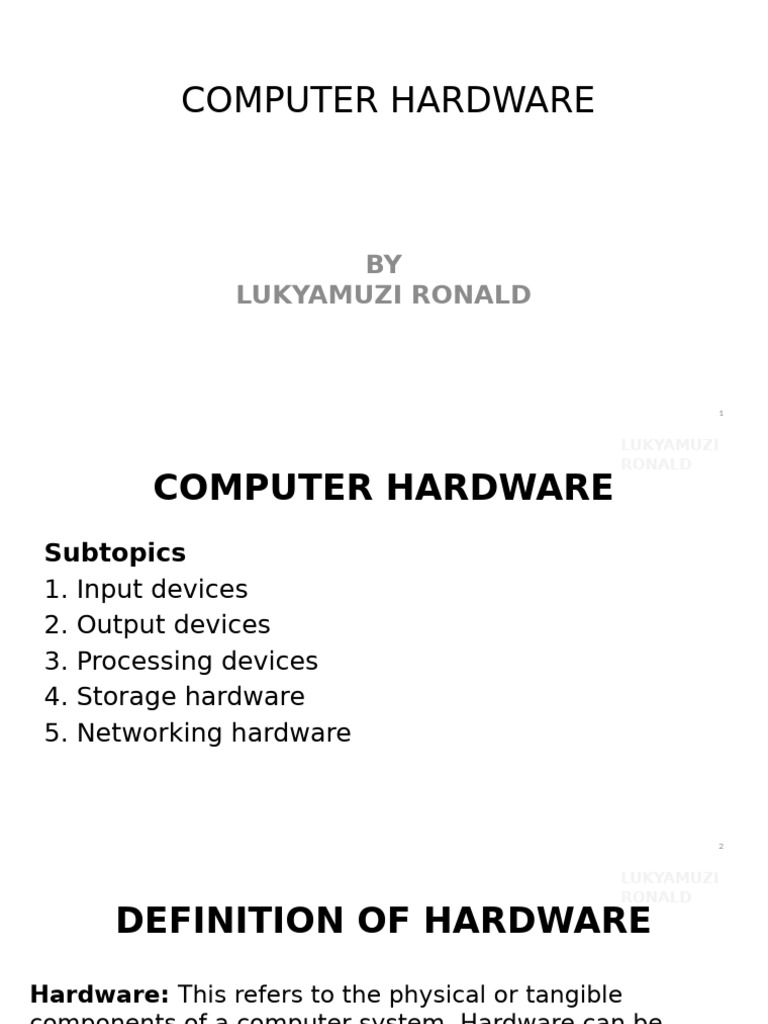 Topic 5-Computer Hardware | PDF | Image Scanner | Optical Character ...