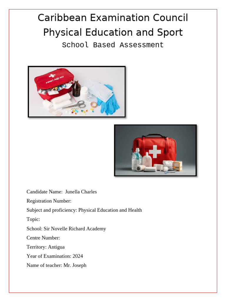 Caribbean Examination Council Newly Sba | PDF | First Aid | Medicine