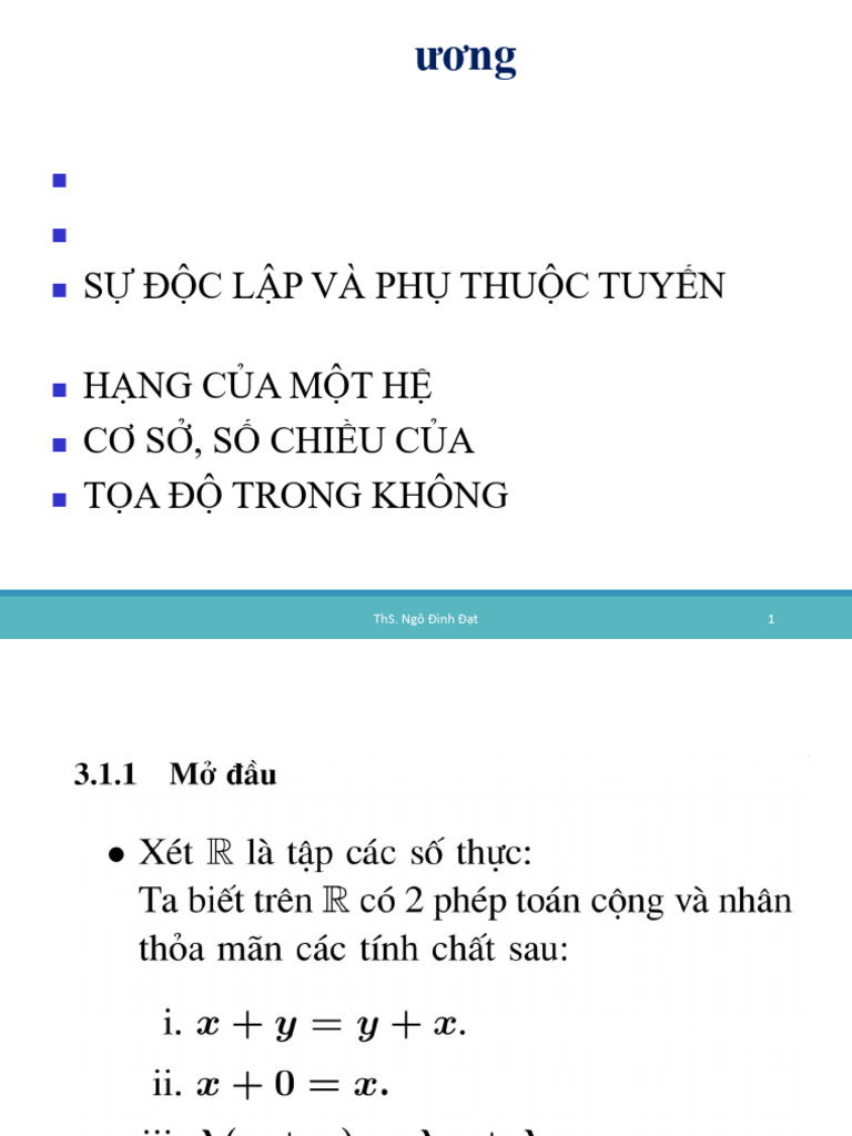 Chương 4 Không Gian Vecto W8-10 | PDF