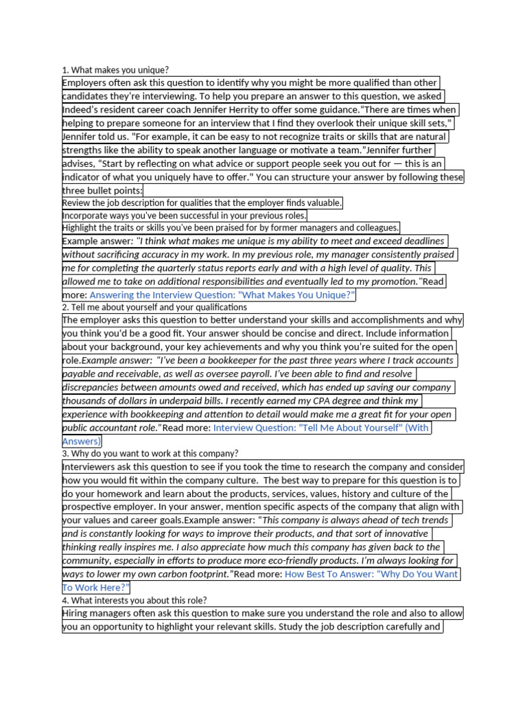 Sample Interview Questions | PDF | Salary | Employment