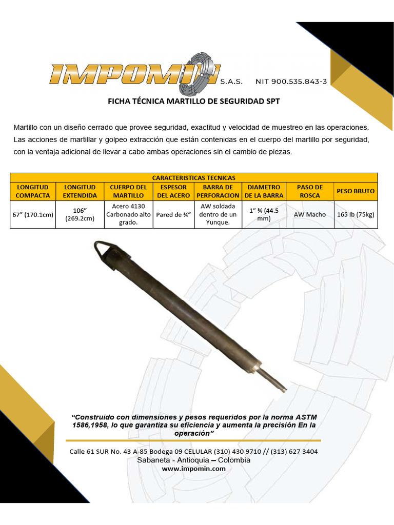 Martillo de Seguridad SPT Técnico | PDF