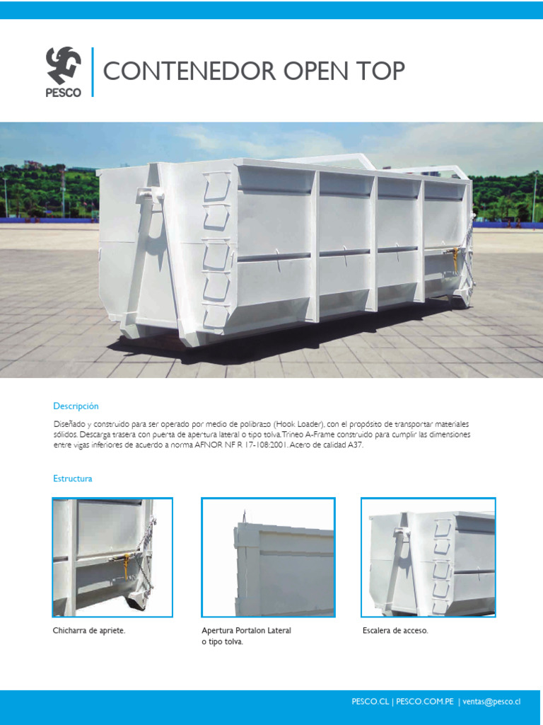 Contenedor Open Top | PDF | Estilos de carrocería | Vehículo de motor