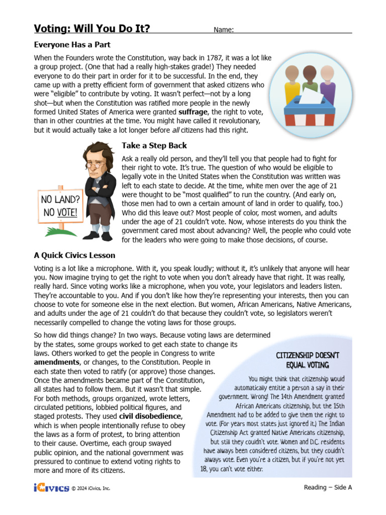 Voting Will You Do It - Student Docs | PDF | Voter Registration | Voting