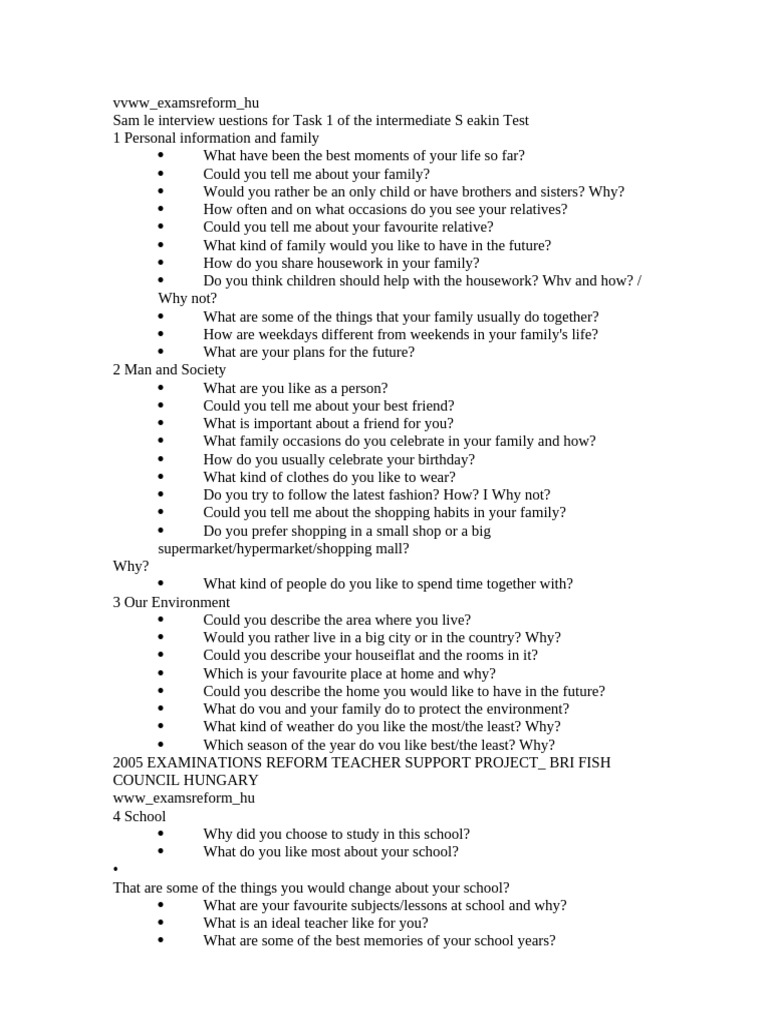 Interview Q | PDF | Wellness