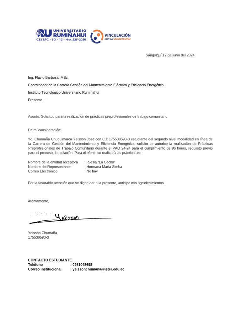 Formato 01 Solicitud de Autorizacion PPP Yei | PDF