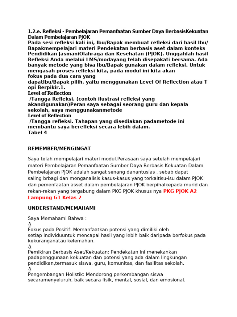 Tugas PKG Pjok 1.2.e | PDF | Karier & Perkembangan | Pengembangan Diri