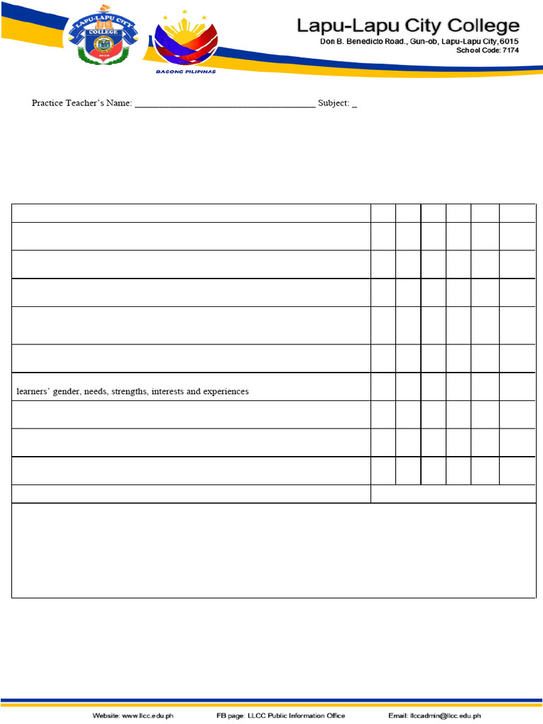 Teaching Demonstration Rubrics Guide Pdf Learning Teachers