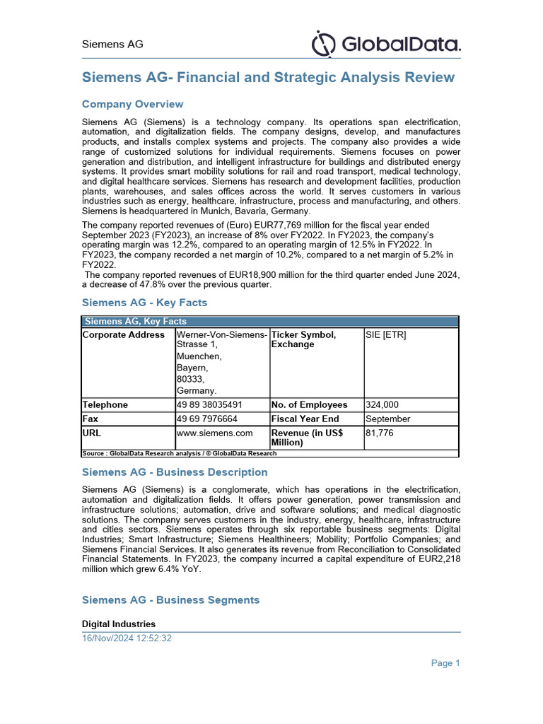 GD Explorer - Siemens AG - Profile - 161124 | PDF | Siemens | Medical ...