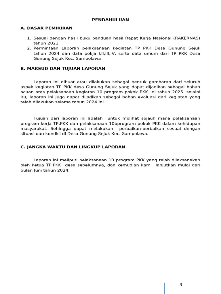 Laporan 10 Program PKK | PDF