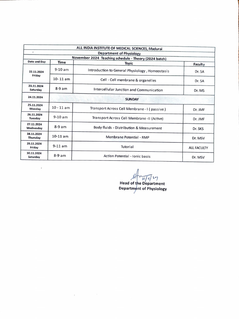 November Theory Schedule Revised | PDF