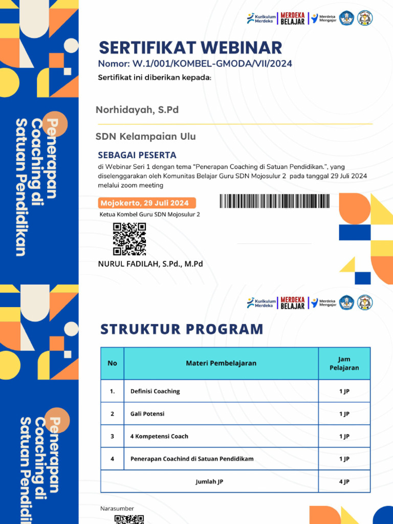 E-Sertifikat Webinar Seri 1 | PDF