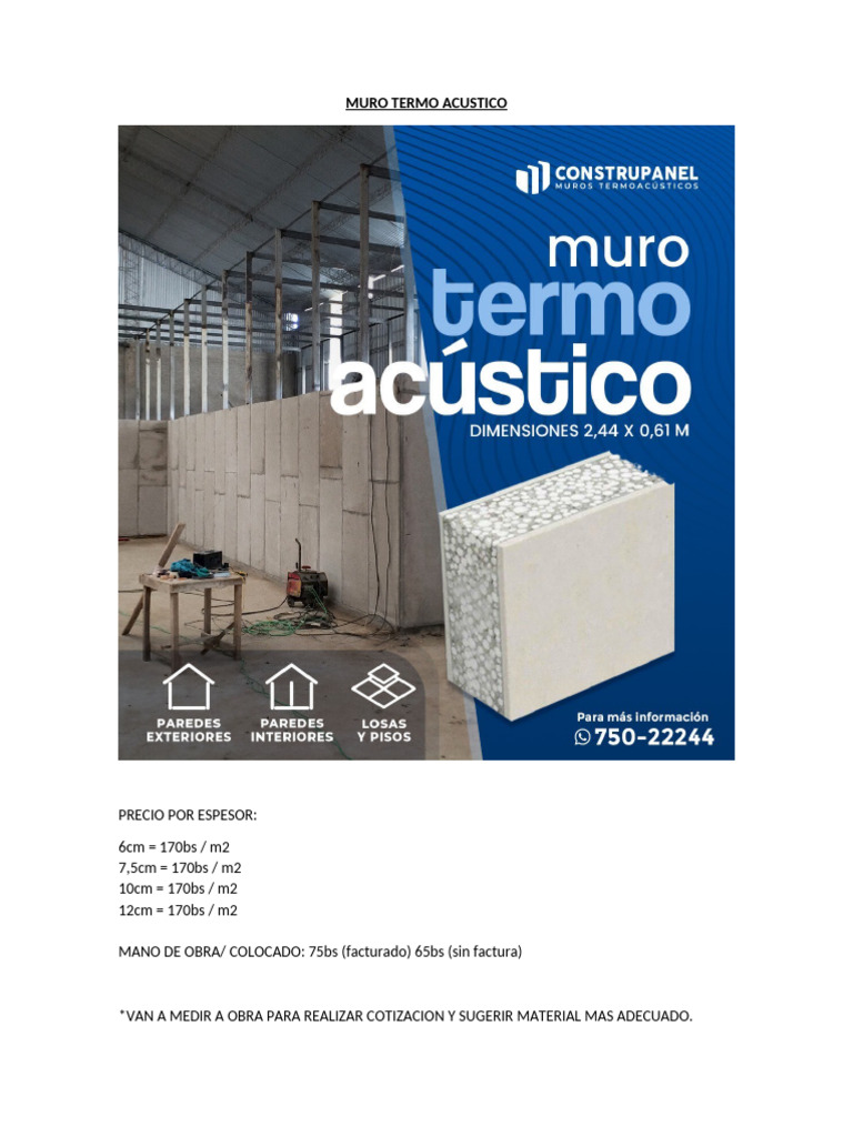 Muro Termo Acustico | PDF