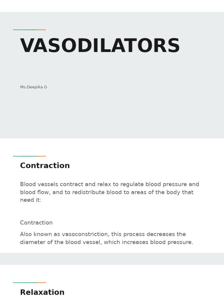 Vasodilator s | PDF | Vasodilation | Blood Vessel