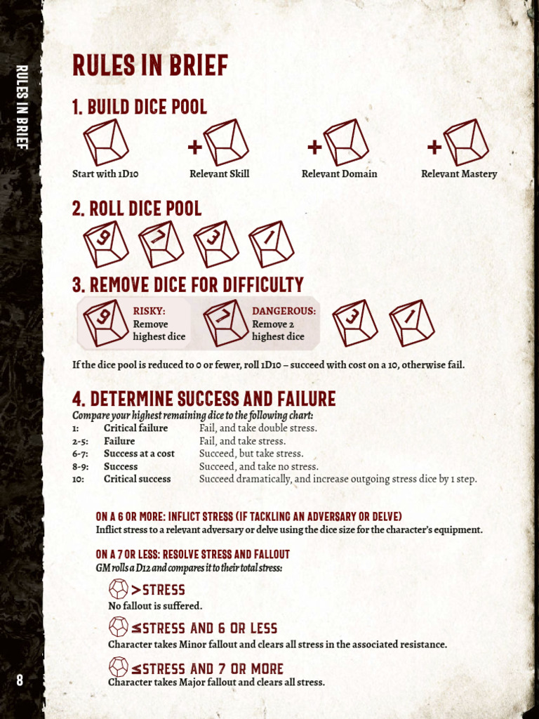 Dice Pool Mechanics and Outcomes Guide | PDF | Tabletop Games