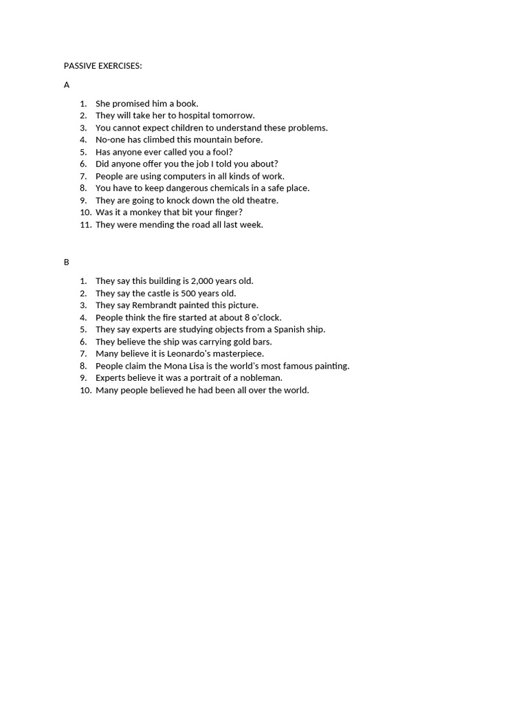 Passive Reporting Verbs | PDF