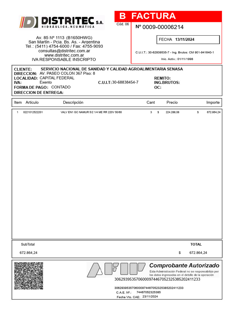 Factura de Servicio Agroalimentario | PDF
