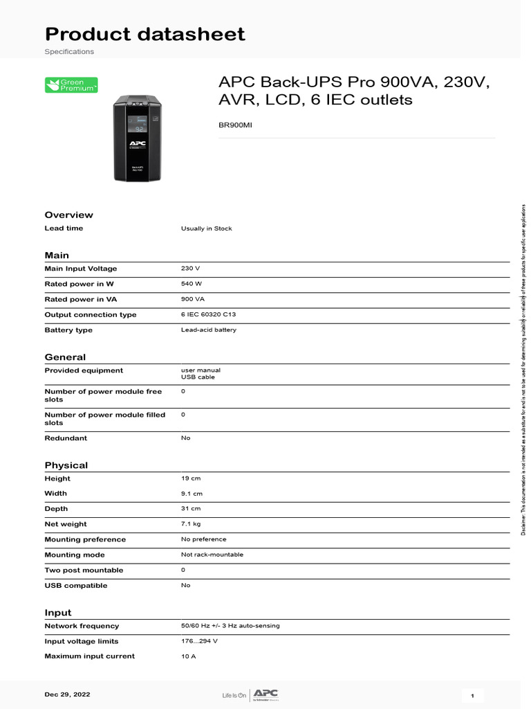 Back-Ups Pro Br900mi | PDF | Mains Electricity | Physical Quantities
