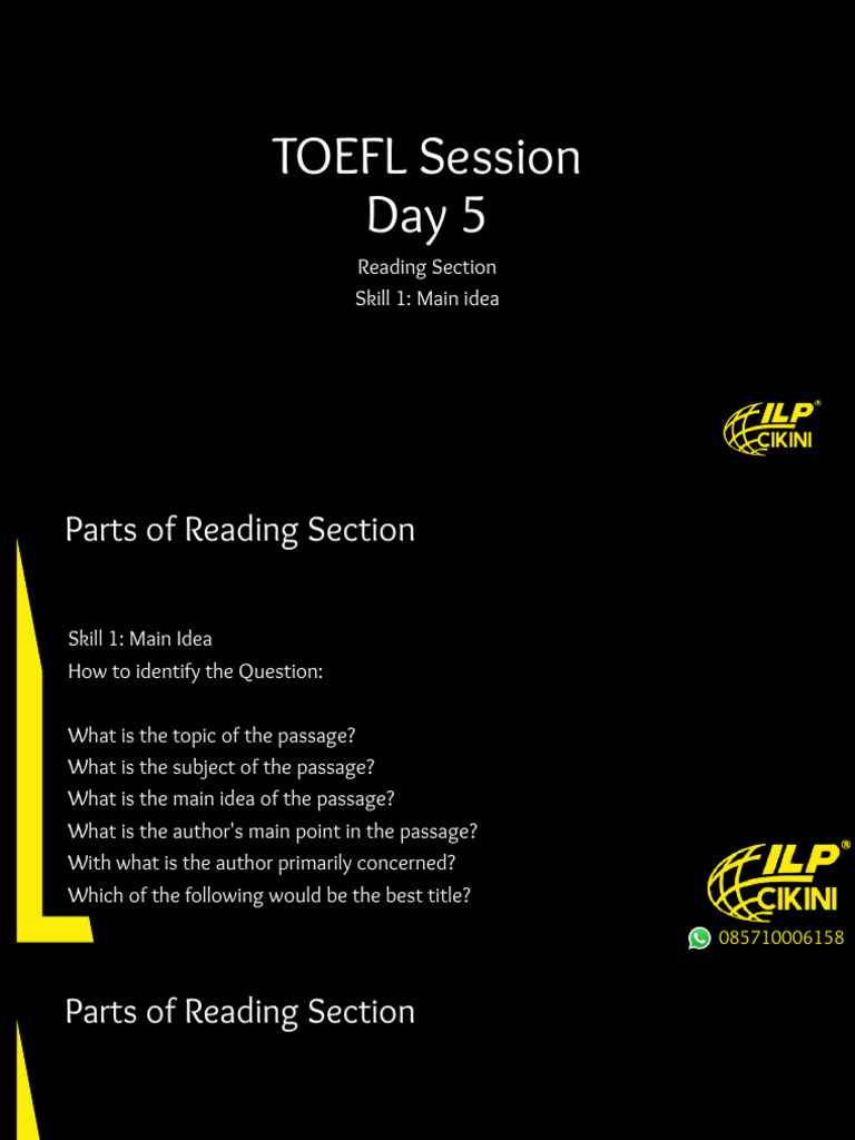 Day5 (1) TOEFL Prep | PDF | Reason | Idea