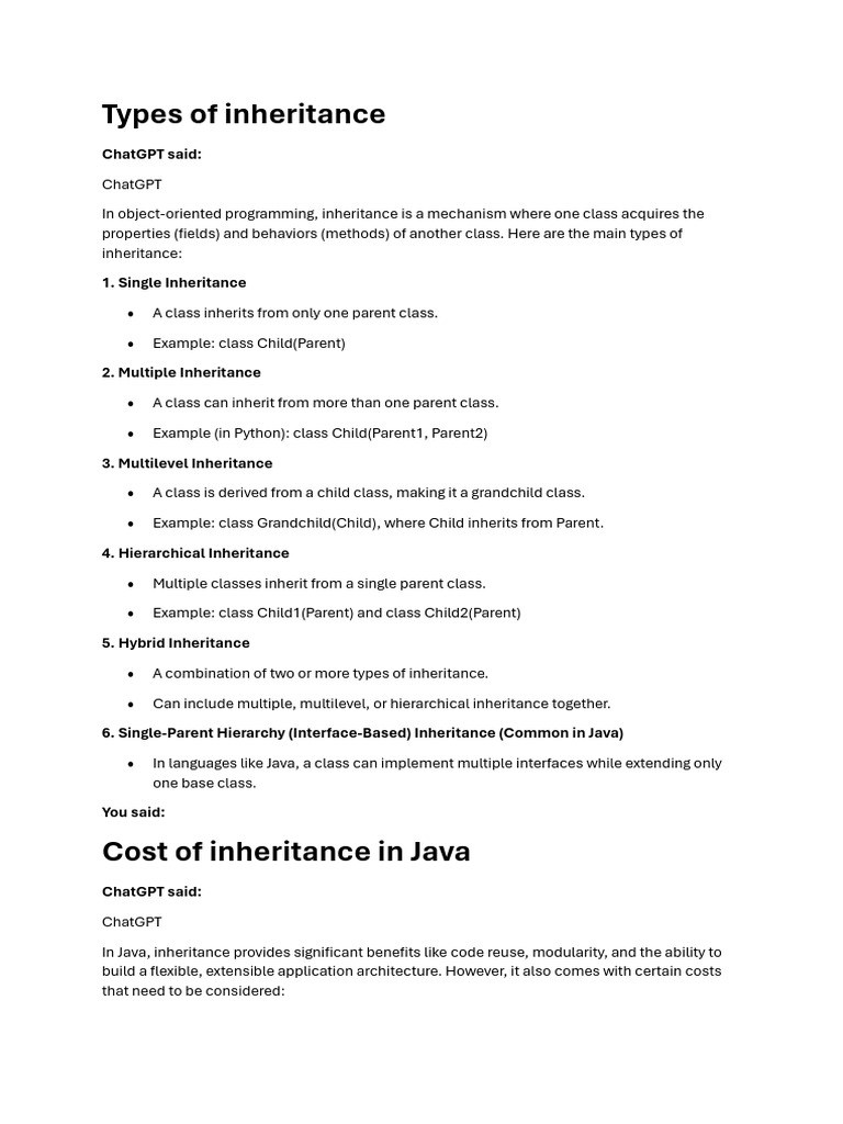 Types of Inheritance 1 | PDF | Method (Computer Programming ... Types of Inheritance 1 | PDF | Method (Computer Programming ...