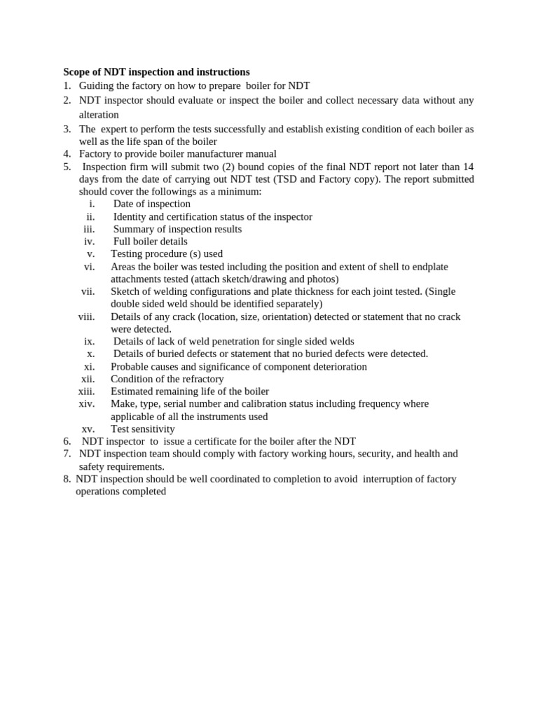 NDT Boiler Inspection Guide | PDF