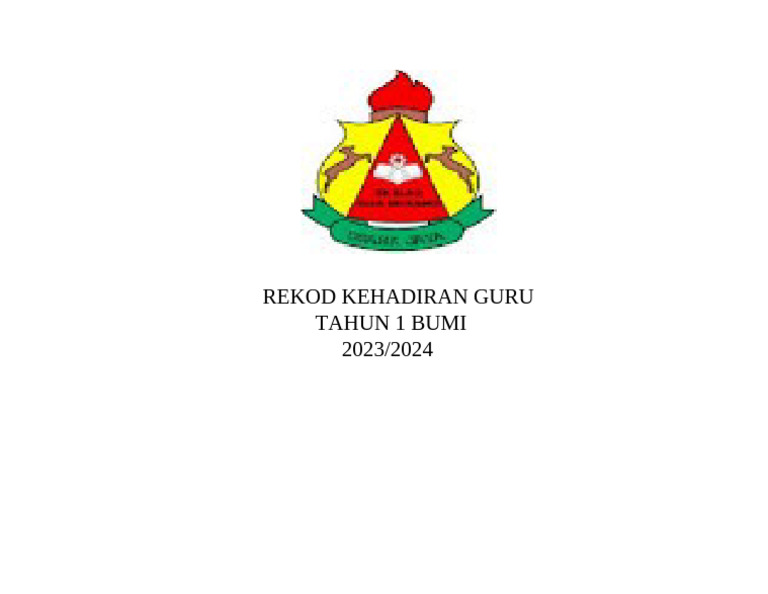 Cover Rekod Kehadiran Guru | PDF