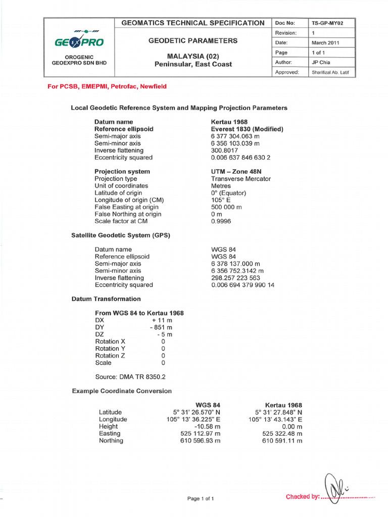 Kertau 1968 DMA Everest UTM Zone 48N | PDF