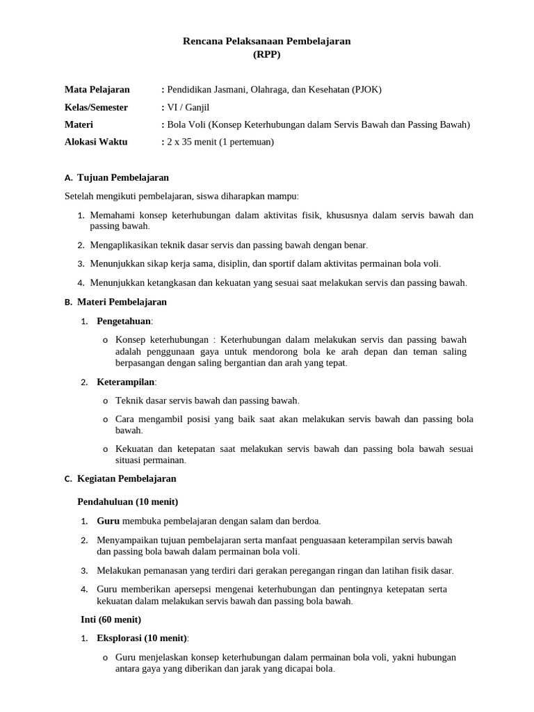 RPP Konsep Keterhubungan Kelas 6 PKG | PDF