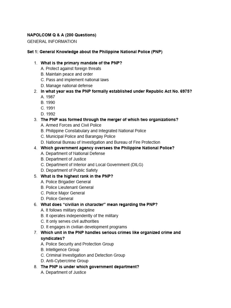 NAPOLCOM Q & A )-2 | PDF | Police | Arrest