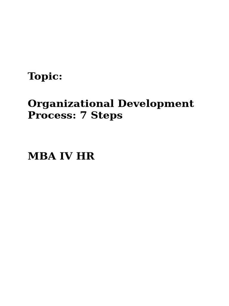 Organizational Development Process | PDF | Organization Development ...