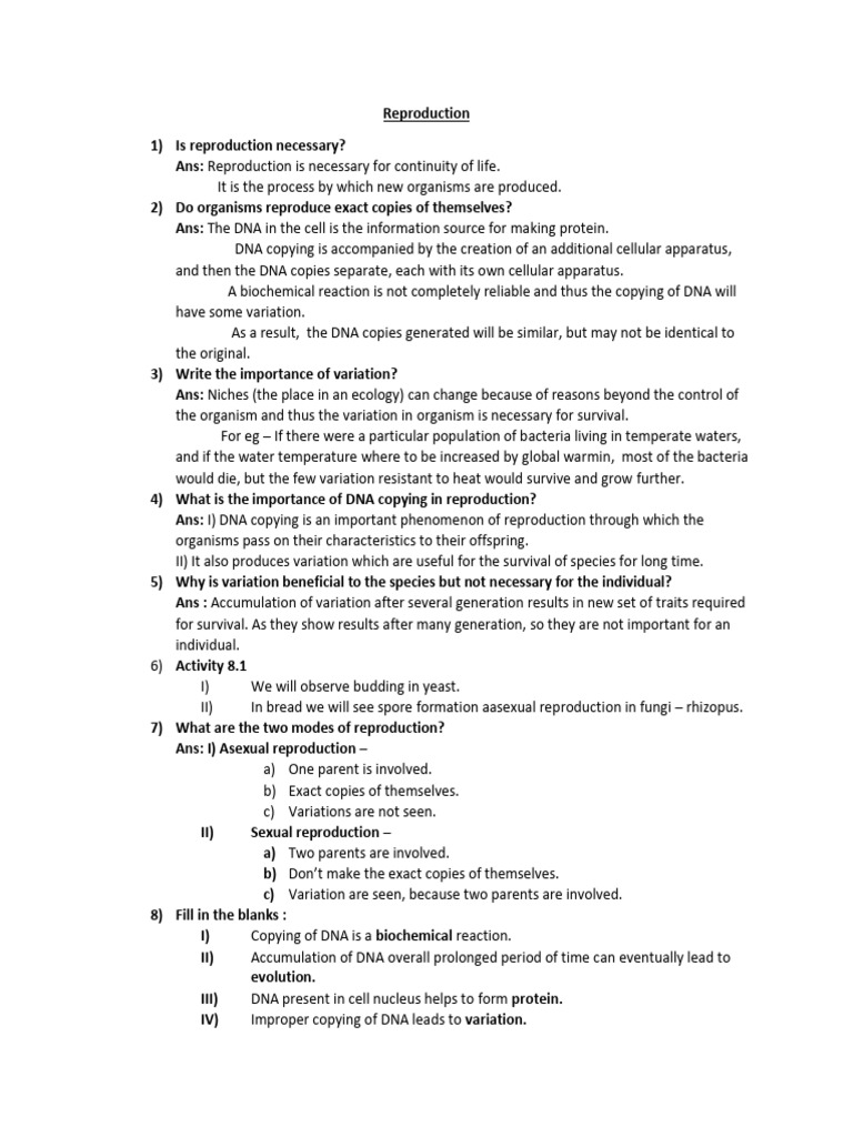 Reproduction Class 10 | PDF | Reproduction | Biological Interactions