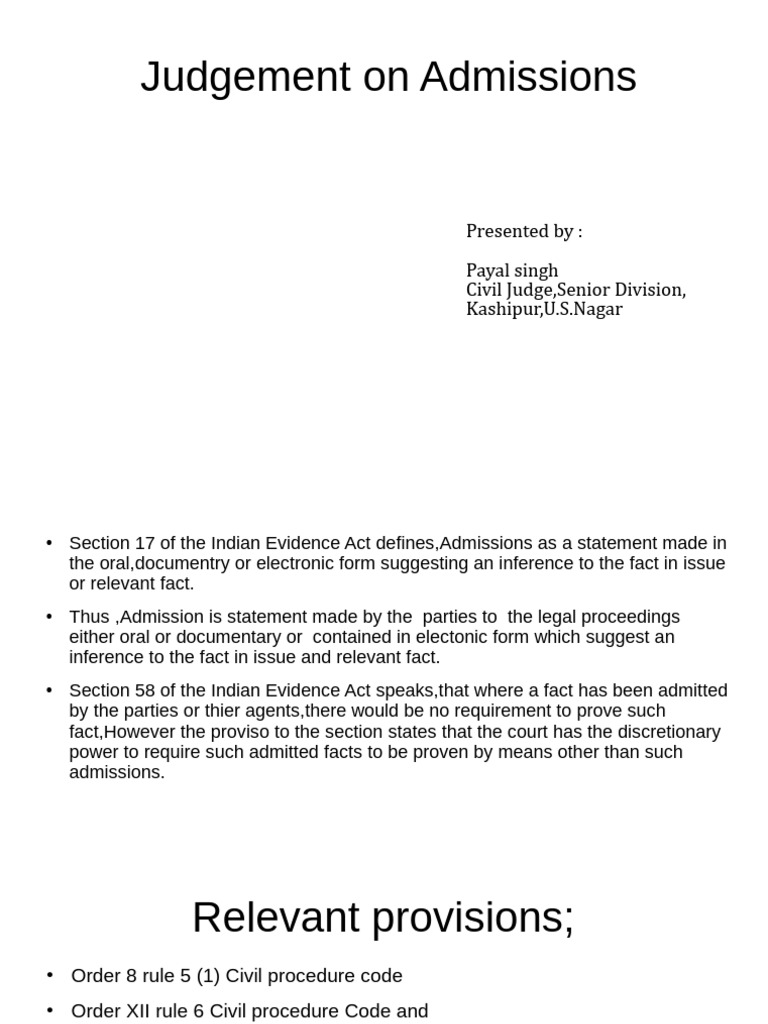 Understanding Judgments on Admissions | PDF | Judgment (Law) | Pleading