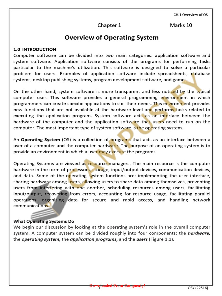 OSY Unit 1 Notes by Campusify | PDF | Operating System | Computer Data ...