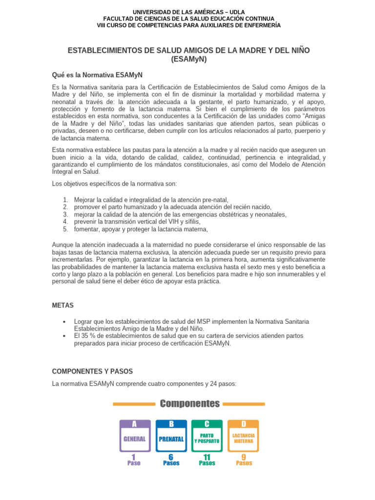 ESAMYN | PDF | Amamantamiento | Parto