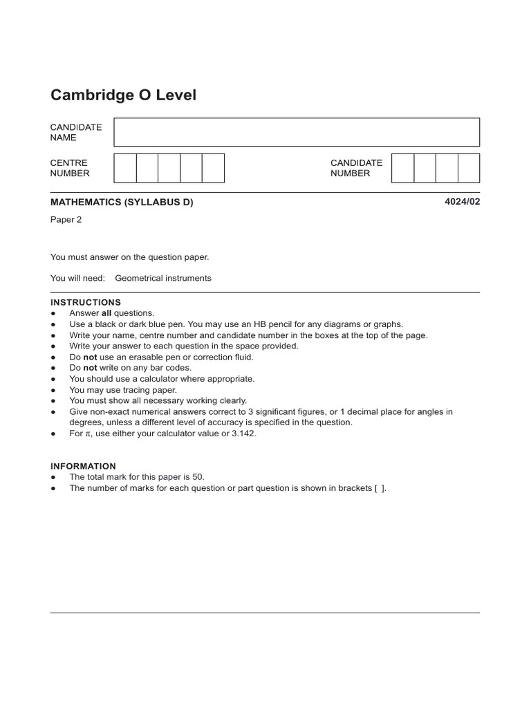 Maths Paper 2 | PDF | Speed | Mathematics