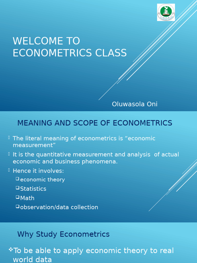 Meaning and Scope of Econometrics 28-10-2024 | PDF | Econometrics | Economics