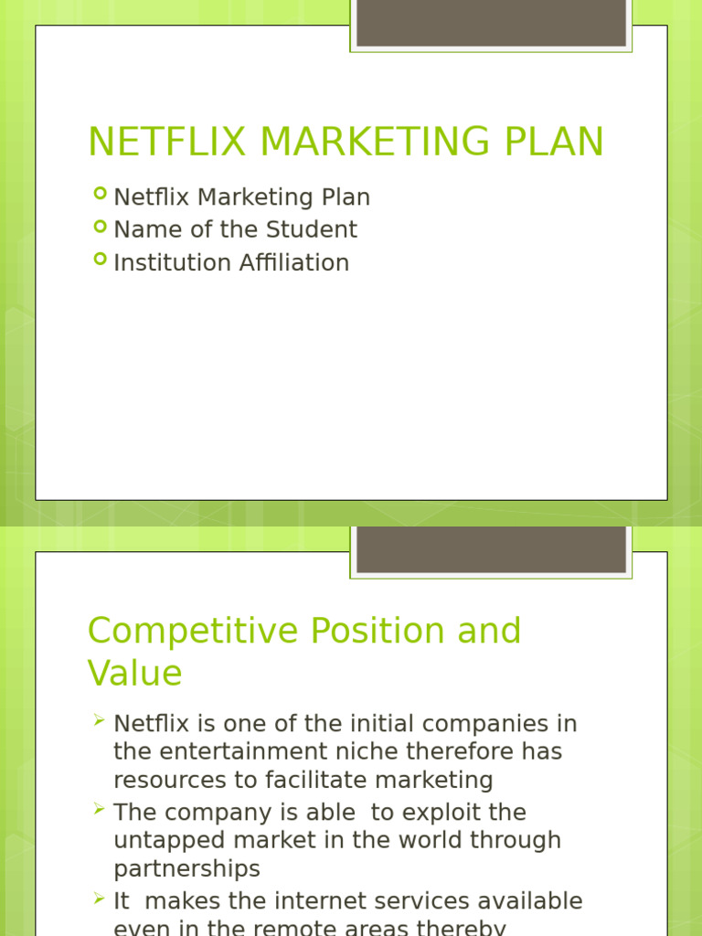 Netflix Marketing Plan | PDF | Netflix | Android (Operating System)
