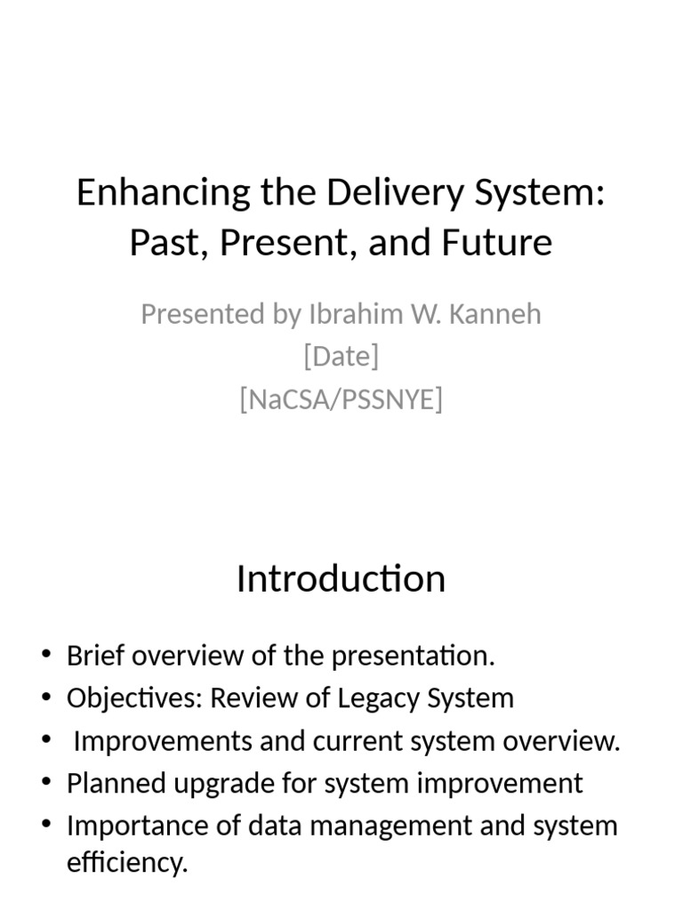 Delivery System Presentation Draft | PDF | Infrastructure | Closed ...