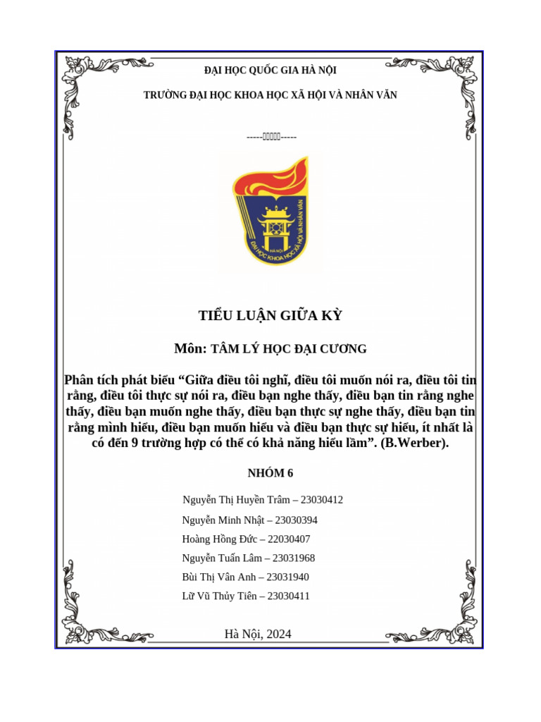 BT GK - Tâm lý học | PDF