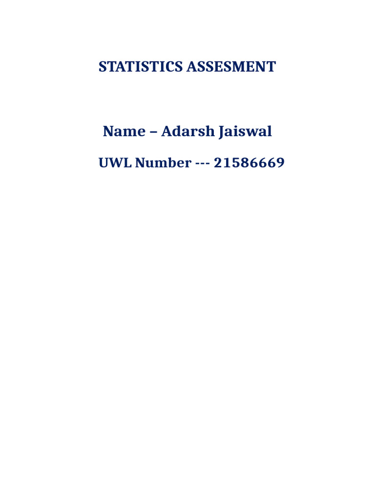 STATISTICS ASSESMENT Uwl Mfi | PDF | Mean | Median