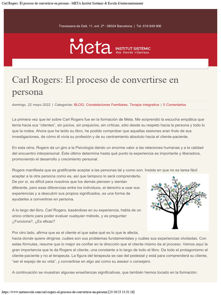 Carl Rogers El Proceso de Convertirse en Persona - META Institut ...
