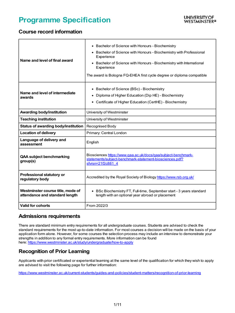 Biochemistry BSC Honours 2025 26 | PDF | Libraries | Bachelor's Degree