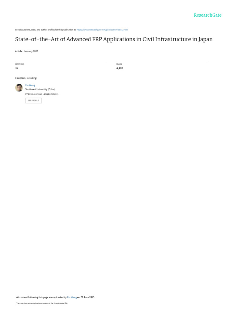 State-of-the-Art of Advanced FRP Applications in C | PDF | Fibre ...