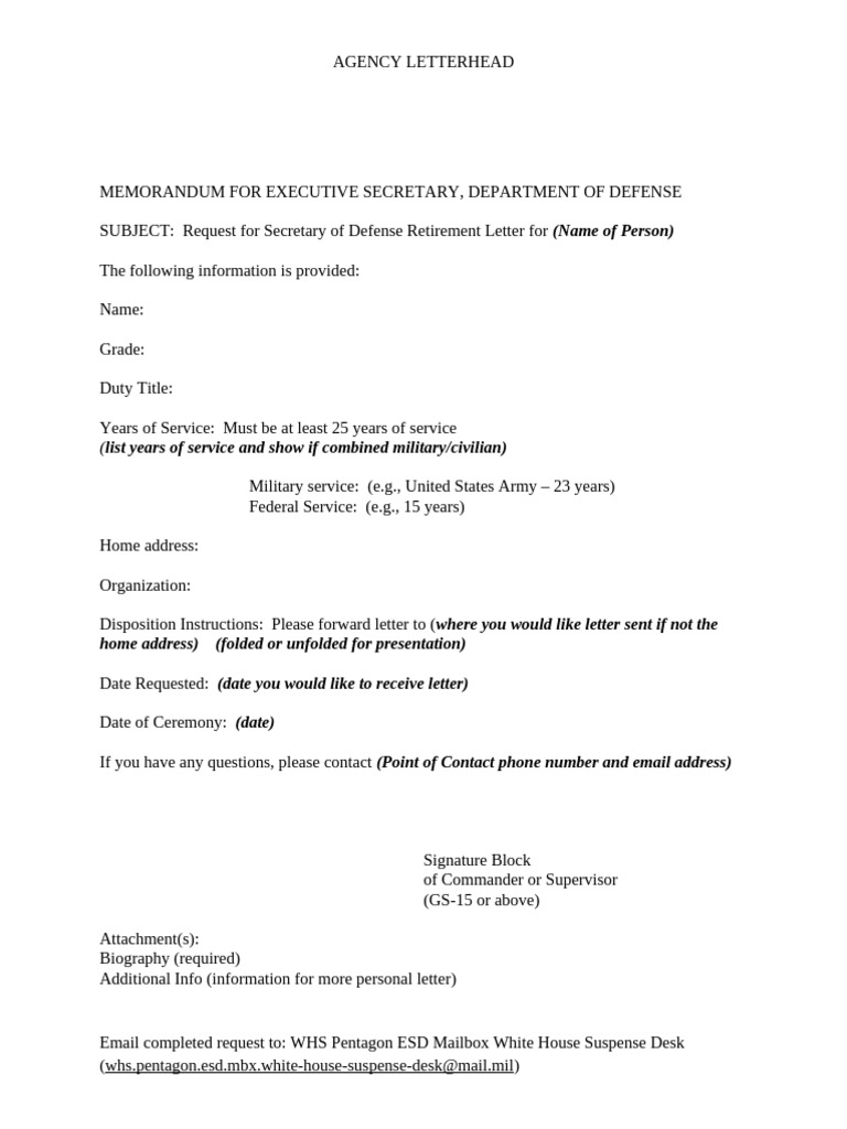 Secdef Retirement Letter | PDF