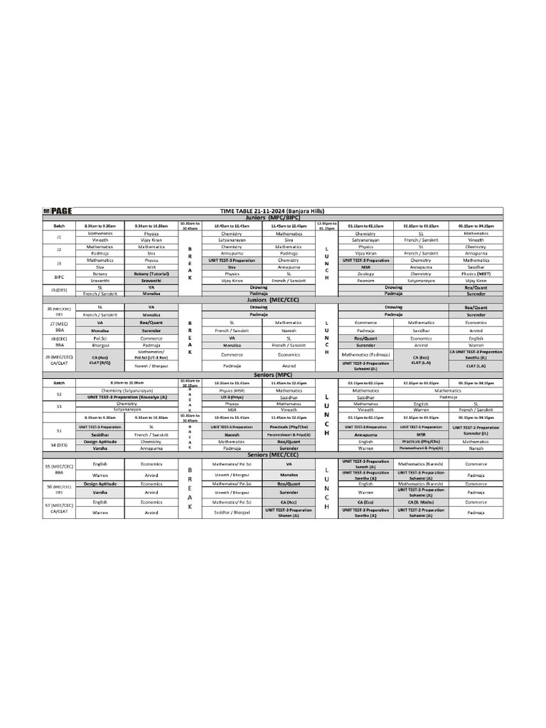 JR & SR Timetable 21-11-2024 | PDF