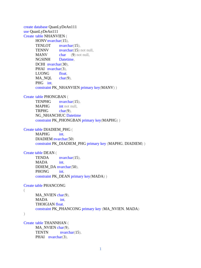 HỆ QTCSDL-QLDA | PDF